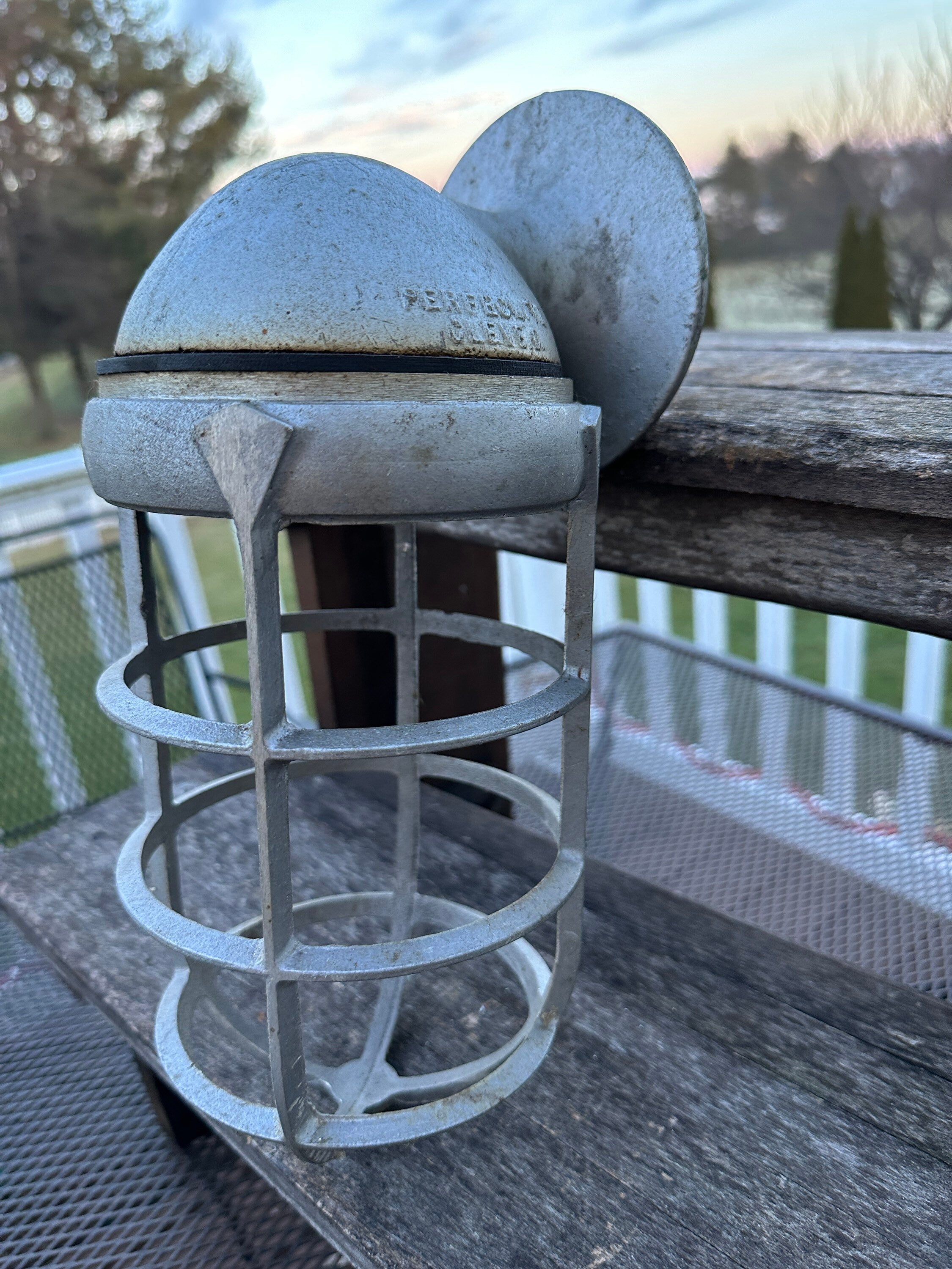 1950s PERFECLITE Aluminum Cage Light - MCM Industrial Vapor Proof Wall ...